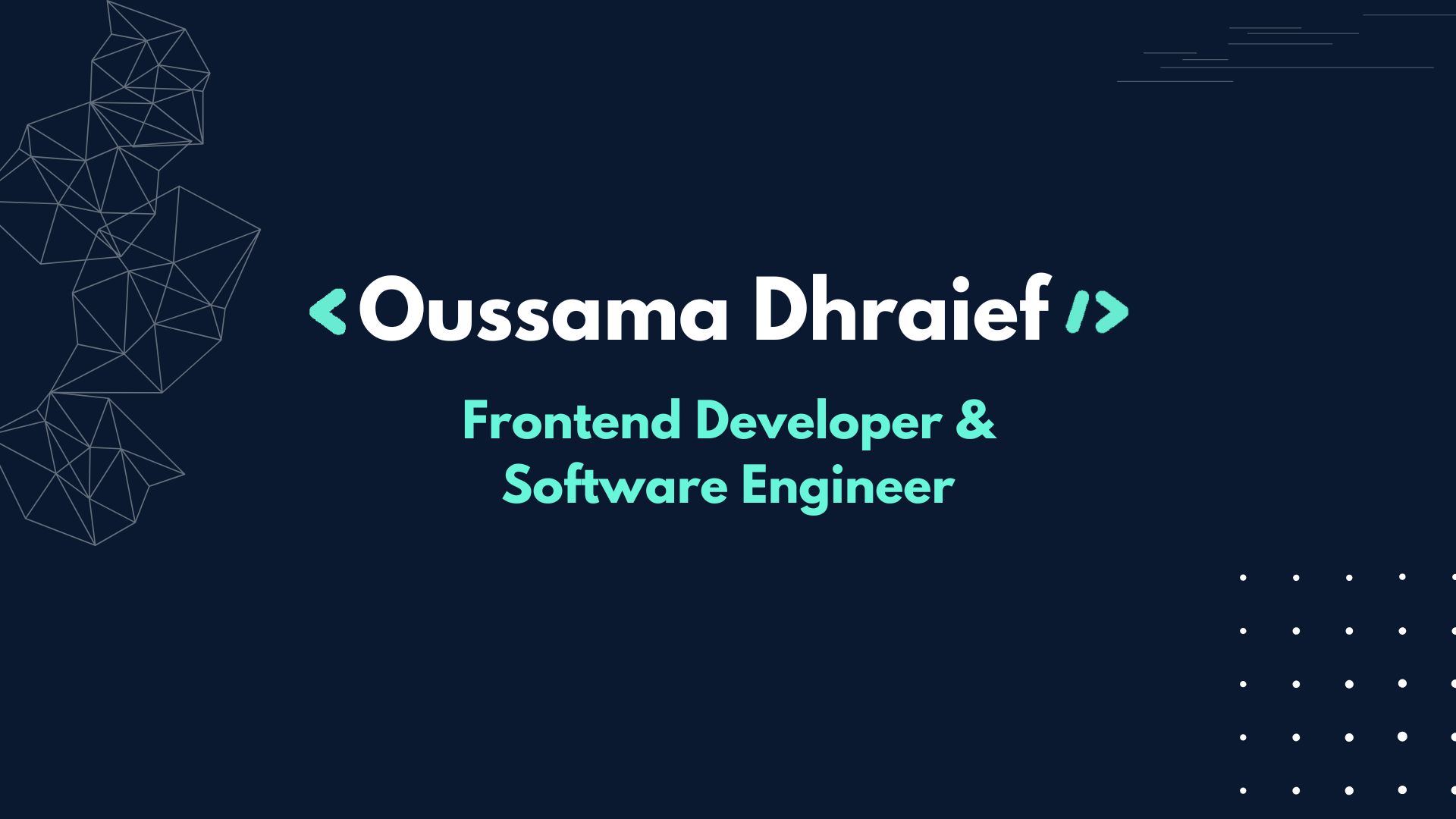 Oussama Dhraief - Full Stack Developer Portfolio | React, Next.js, TypeScript Expert